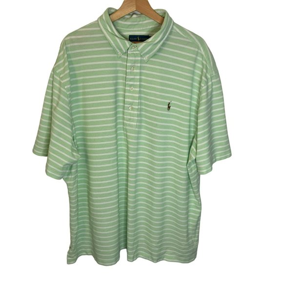 Ralph Lauren | Shirts | Ralph Lauren Knit Oxford Striped Polo Shirt ...